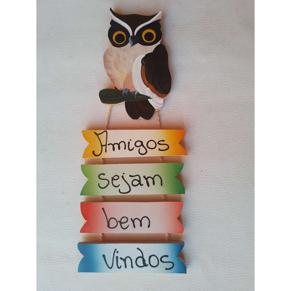Placa Decorativa com frase desenho Coruja | Shopee Brasil