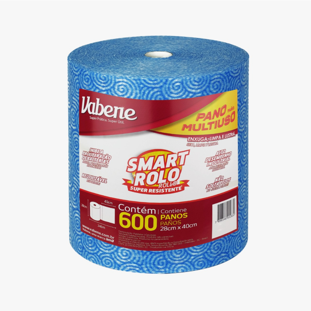 Pano Multiuso rolo 600 Panos 28x40cm Smart Rolo Vabene | Shopee Brasil