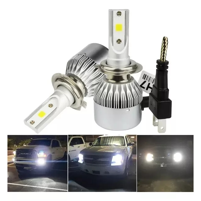 Par Lâmpada Automotiva Super Led H1 H4 H7 H11 Farol De Carro 8000K | Shopee Brasil