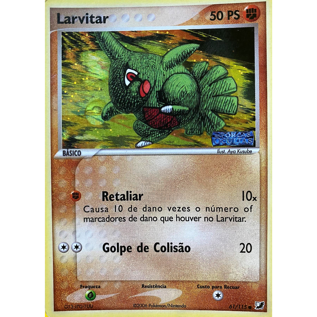Carta Larvitar Holografica Unseen Forces Pokemon TCG | Shopee Brasil