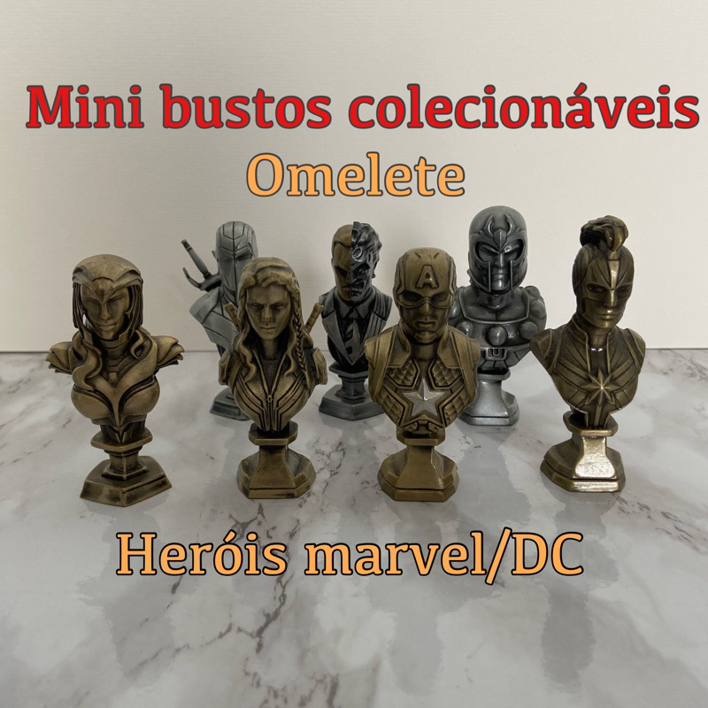 mini bustos colecionáveis heróis marvel e DC - desapego omelete box ...