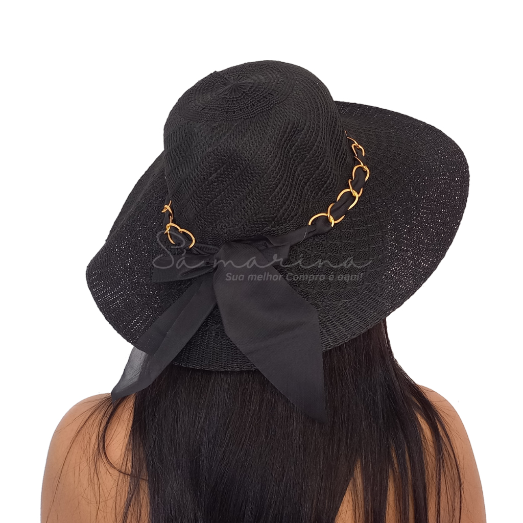 Chapéu Feminino de Praia Super Elegante Aba Grande na Promoção | Shopee ...
