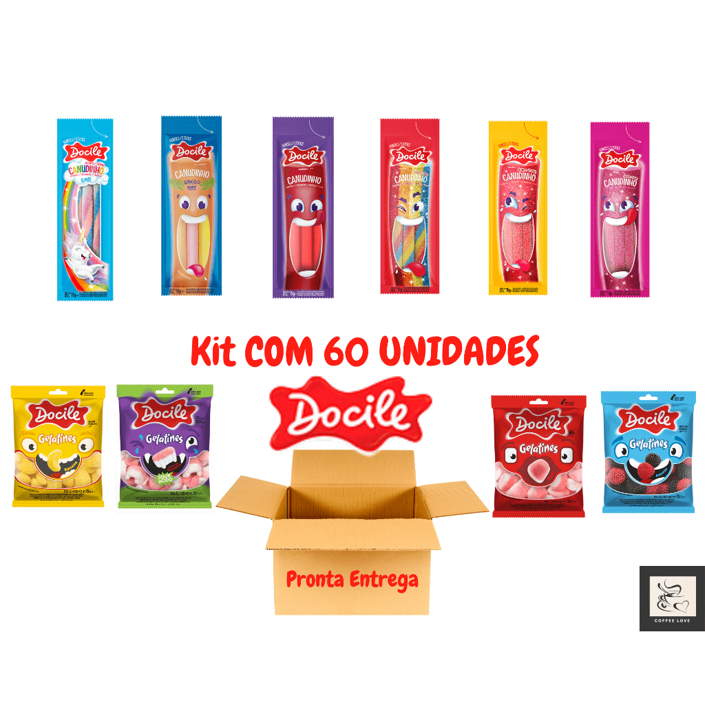 Kit Com 60 Pacotes Bala Docile 15g Sabores Variados | Shopee Brasil