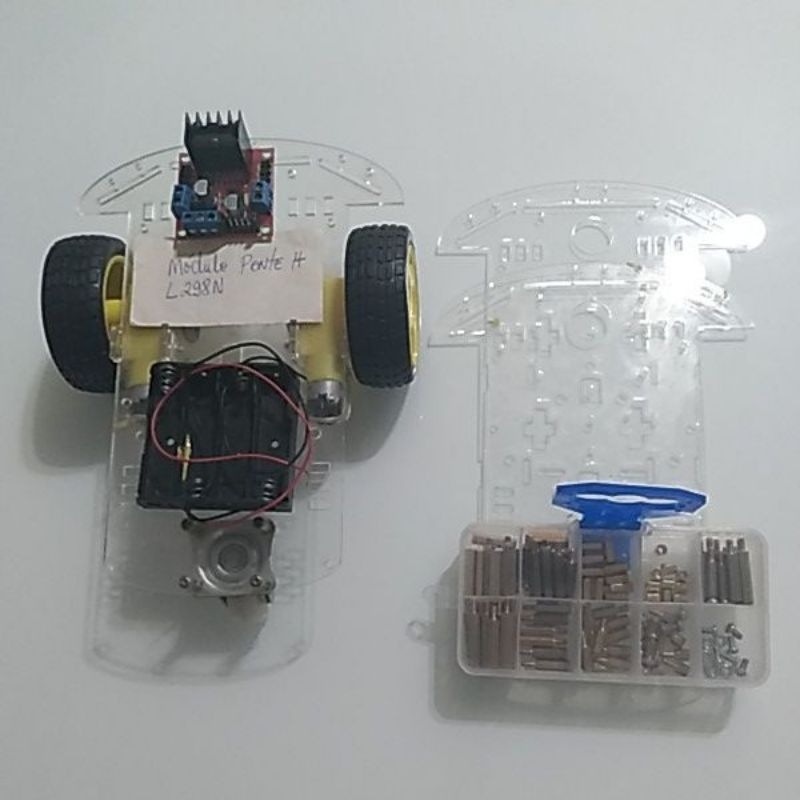 Carrinho Arduino, com ponte H, 2 motores, caixa de vários parafusos | Shopee Brasil