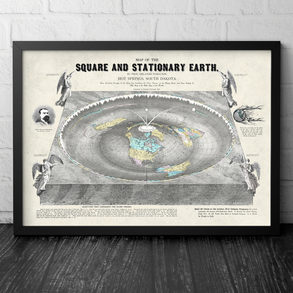 1893 - Orlando Ferguson Mapa Terra Plana - Square and Stationary Earth ...
