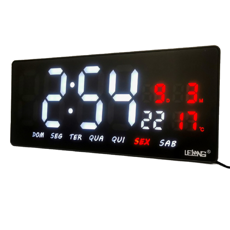 Relógio De Parede Led Digital Grande Em Led Data Salão Manicure ...