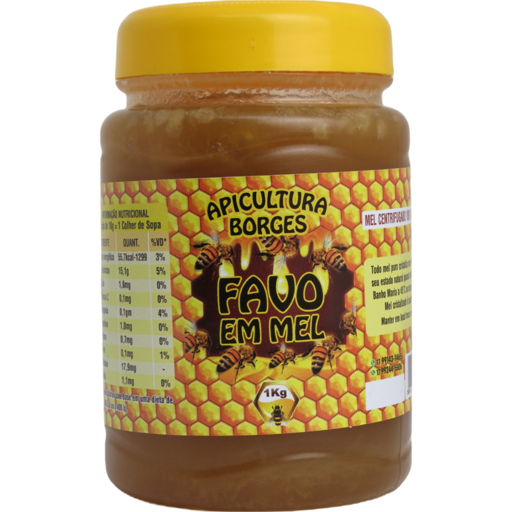 Favo De Mel - Mel De Abelha Europa Puro Com Favo - Pote 1 Kg | Shopee ...