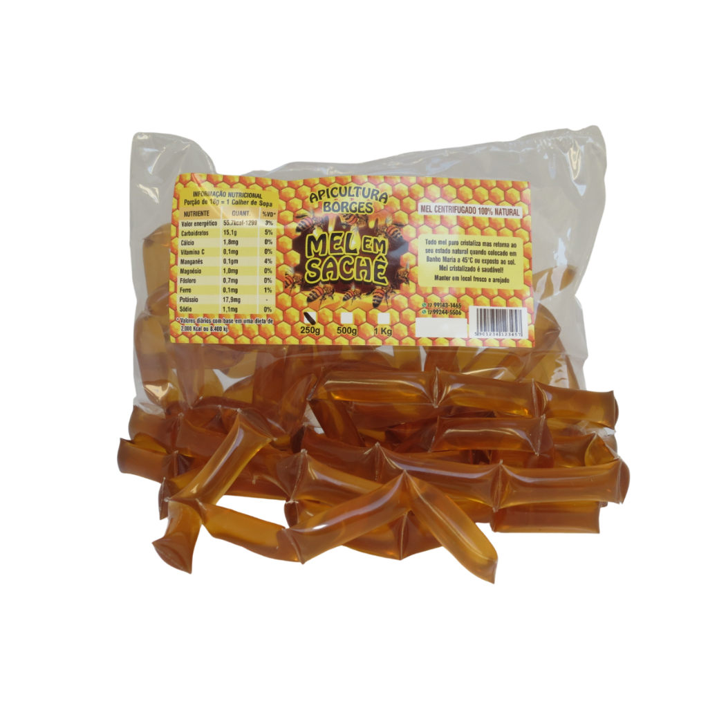 Mel Em Sachê - Mel Puro E Orgânico - Mel De Abelha - 250g | Shopee Brasil