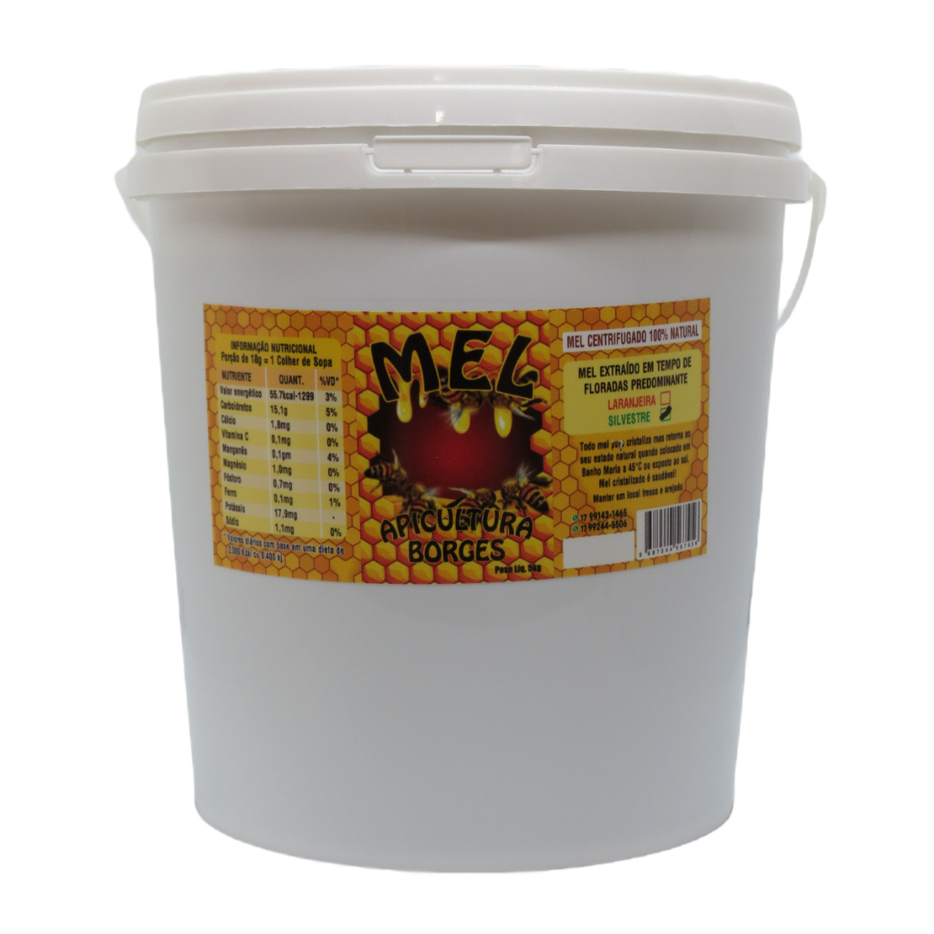 Mel De Abelha - Mel Puro e Orgânico - Balde 5 Kg - Florada Silvestre ...