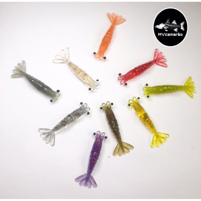 kit camarão artificial micro c/10 iscas 4,5 cm ultra light | Shopee Brasil