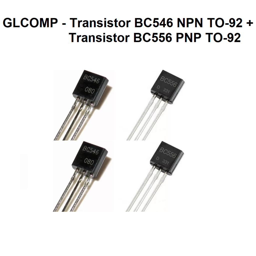 Transistor Bc546 NPN + Bc556 PNP To-92 Kit C/ 25 Pares | Shopee Brasil