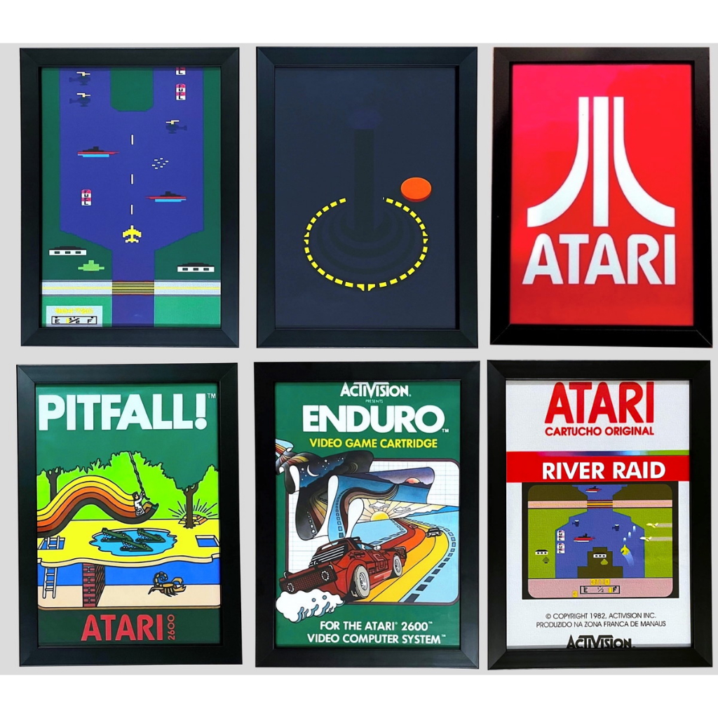 Quadro video Game Atari anos 80 geek jogo nerd vintage retro | Shopee ...