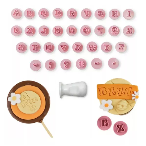 Kit Carimbo Alfabeto Letras Fofas 2cm | Shopee Brasil