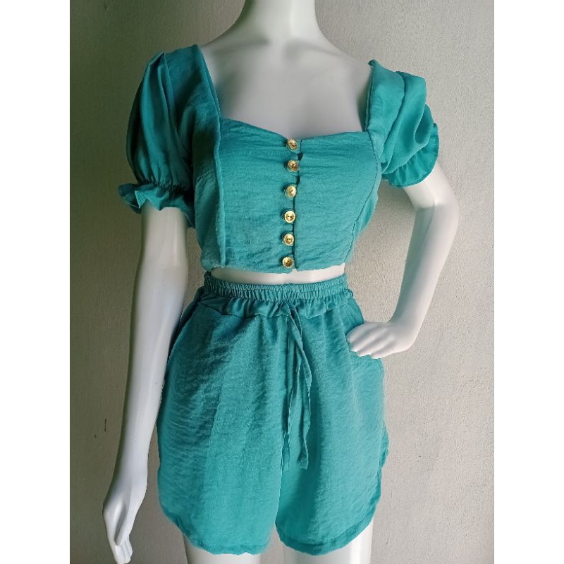 Conjunto gringo estampa exclusiva sublimada cropped com bojo detalhes ...