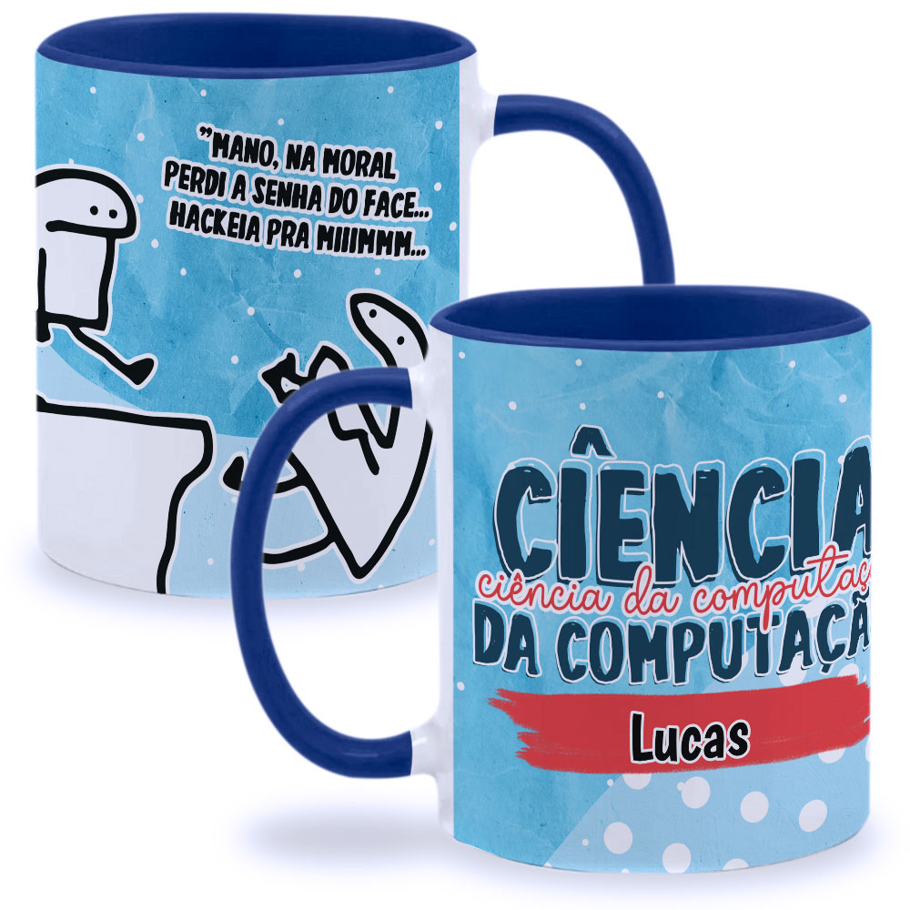 Caneca Ciência da Computação Com o Meme Flork (Inclua seu Nome ...