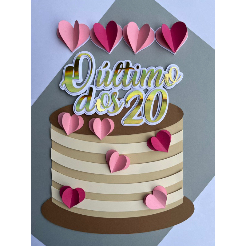 Topo de Bolo - O Último dos 20 (Topper) 3d - Escorrega o Preço