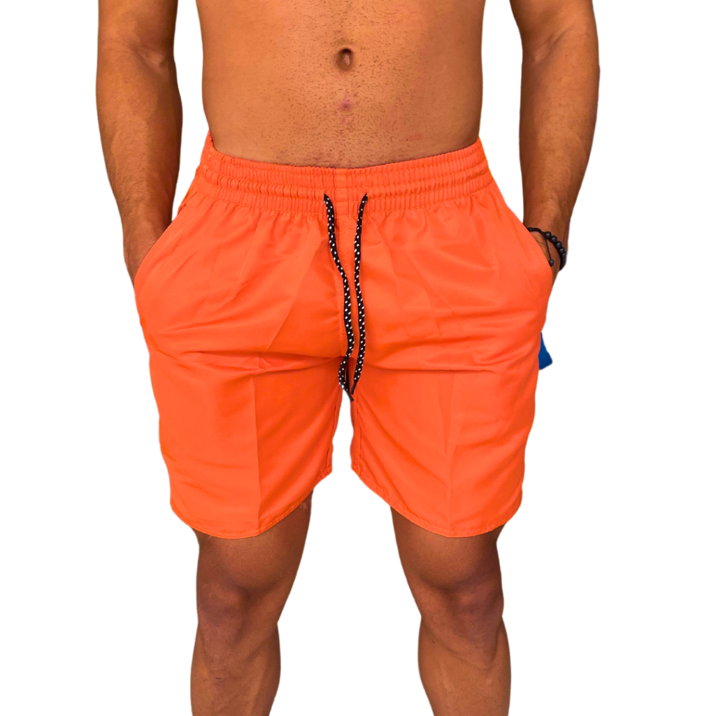 Short Tactel Masculino Básico Liso Moda Praia Bermuda Mauricinho ...