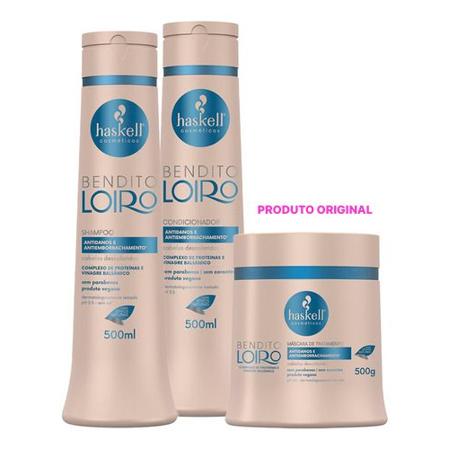 Kit Haskell Bendito Loiro Shampoo Condicionador Máscara 500ml | Shopee Brasil