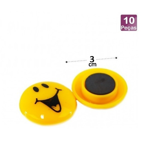 SALDO 10 Imã Imãs Emoji Magnéticos Redondos Para Geladeira Mural Quadro ...