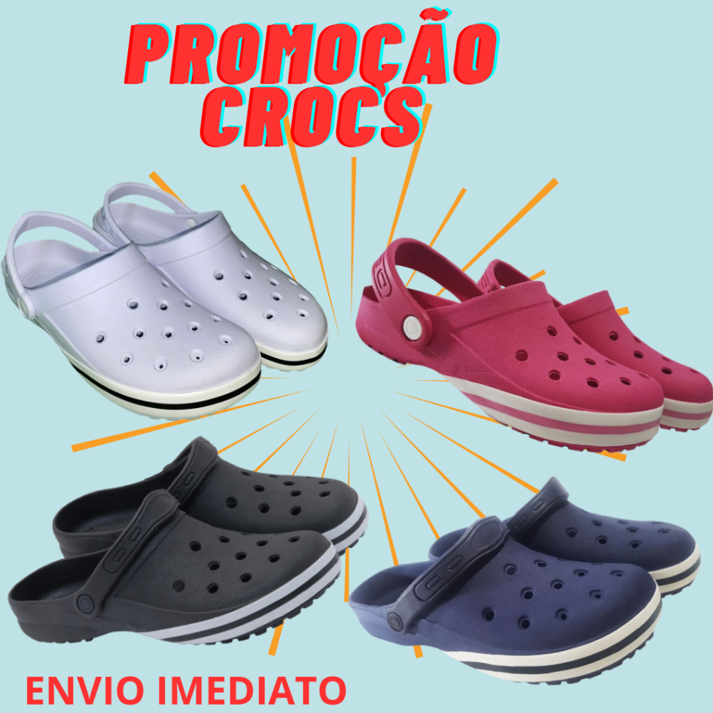 Sandalia Babuche Crocs Adulto Feminino e Masculino Antiderrapante Leve ...