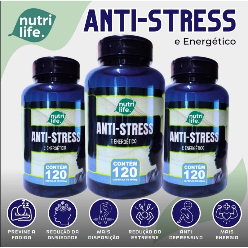 kit ant-stress+energético 3 unidadeses de 120 cápsulas | Shopee Brasil