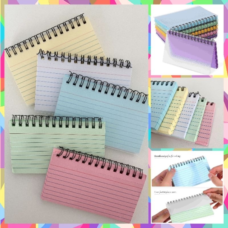 Kit 4 bloco de notas coloridas que viram fichas/ Caderneta colorida ...