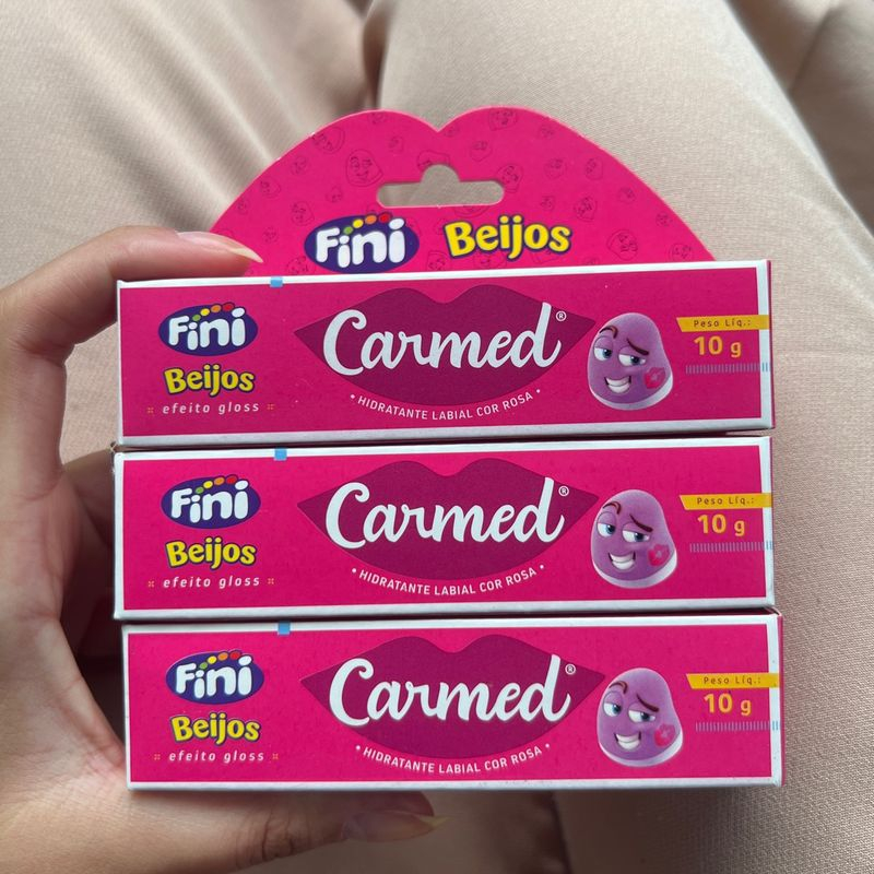 Kit c/3 Hidratantes Labiais Carmed Fini Sabor Beijo 10g cada CIMED ...