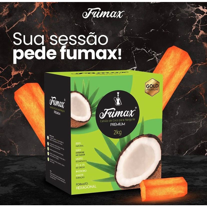 carvão 2kg fumax oficial linha carvão Premium | Shopee Brasil