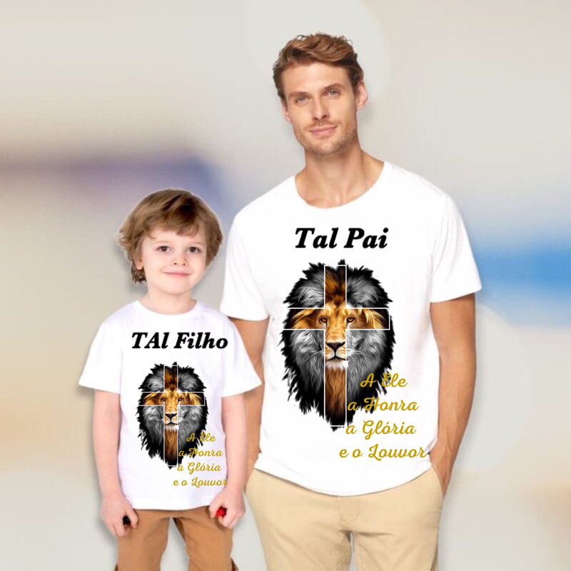 T-Shirts Kit Camisetas Tal Pai/Tal Filho/Moda Evangélica/Homenagem Pai ...