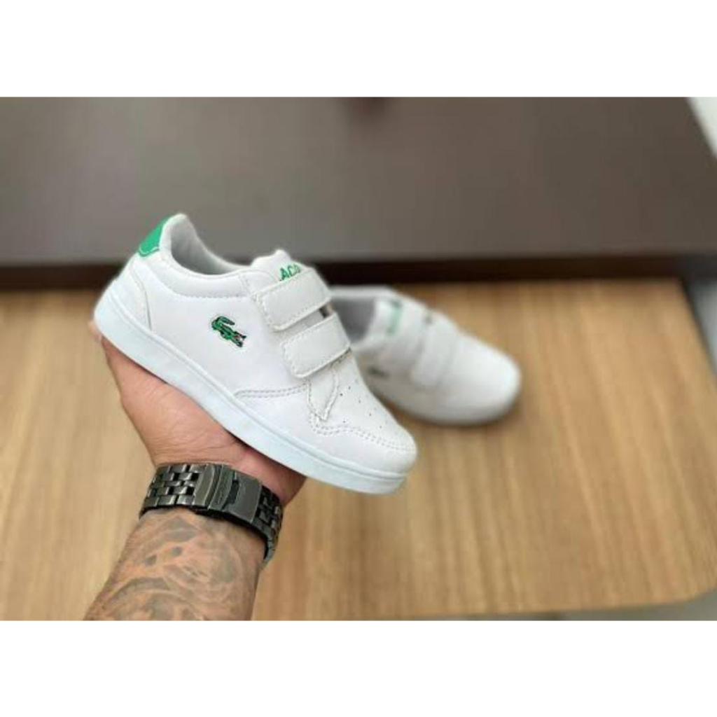 Tenis Lacoste Infantil Velcro Sneakers Menino e Menina ' | Shopee Brasil
