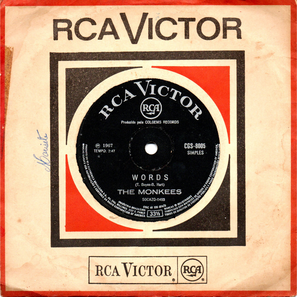 COMPACTO VINIL WORDS - THE MONKEES | Shopee Brasil