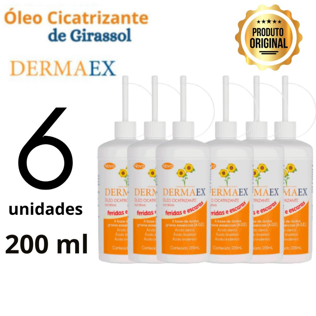KIT 6 Óleo Dermaex Age Feridas E Escaras Dersani Óleo De Girassol 200ml ...