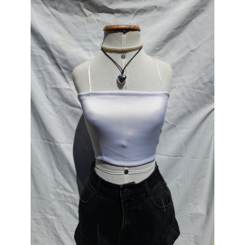 Top Cropped com costas nuas Cropped Faixa acetinado | Shopee Brasil