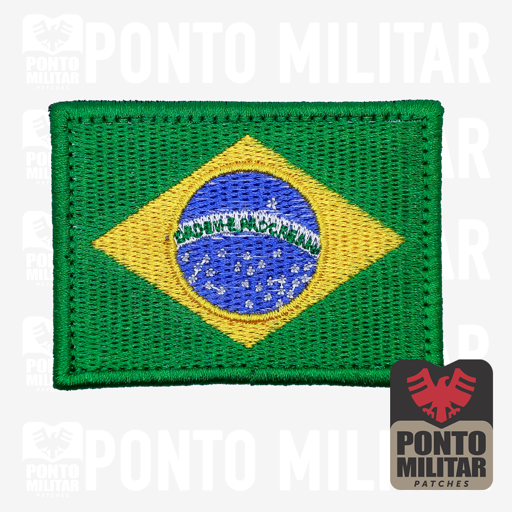 Bandeira do Brasil Patch Bordado C/Velcro 7x5cm - Ponto militar | Shopee Brasil