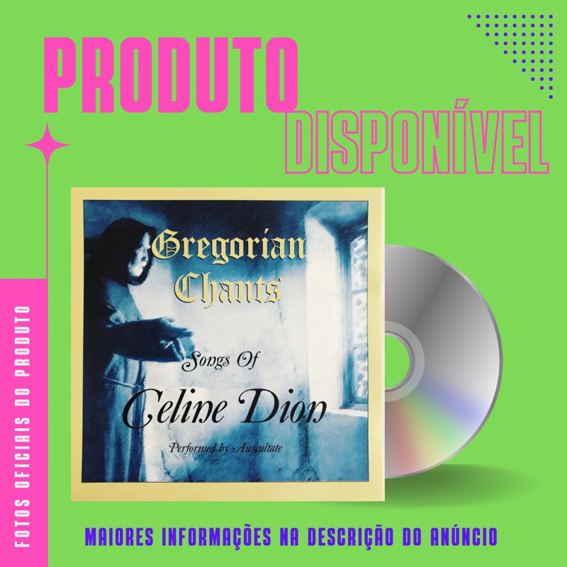 CD GREGORIAN CHANTS - SONGS OF CELINE DION PERFORMANCE BY AUSCULTATE | Shopee Brasil