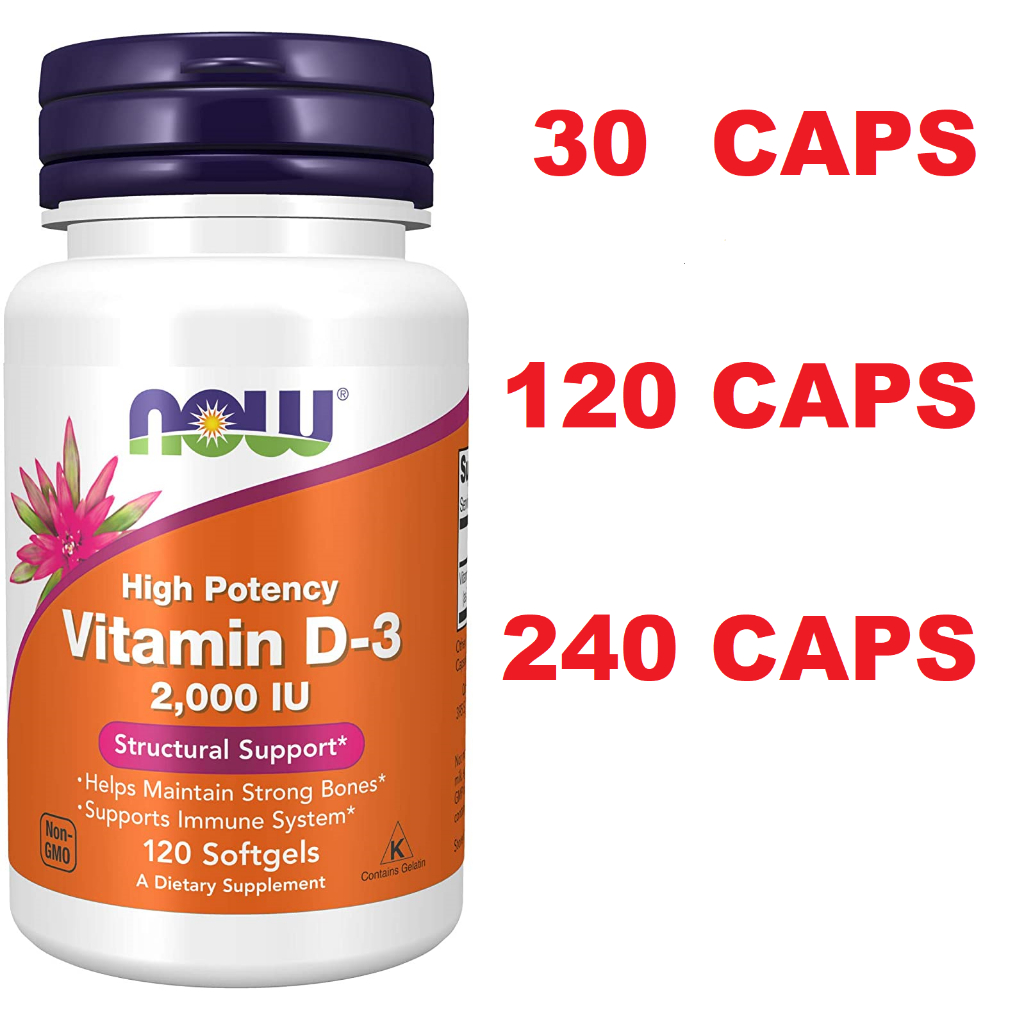 Vitamina d3 Now Foods 30 - 120 - 240 Capsulas Aumento da Imunidade ...