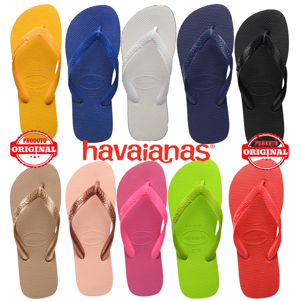 Chinelos Havaianas Top Original Lisa Várias cores do 33 ao 46 | Shopee Brasil