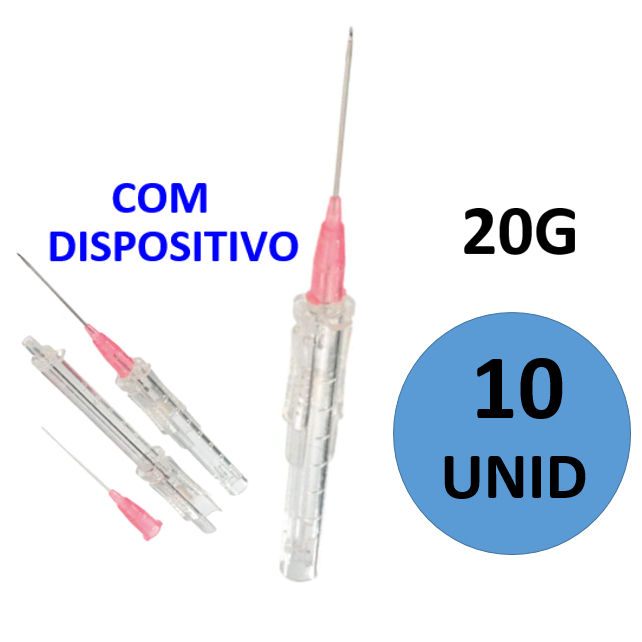 Cateter 20G - 10 Unid C/ Dispositivo de Segurança Medix IV | Shopee Brasil
