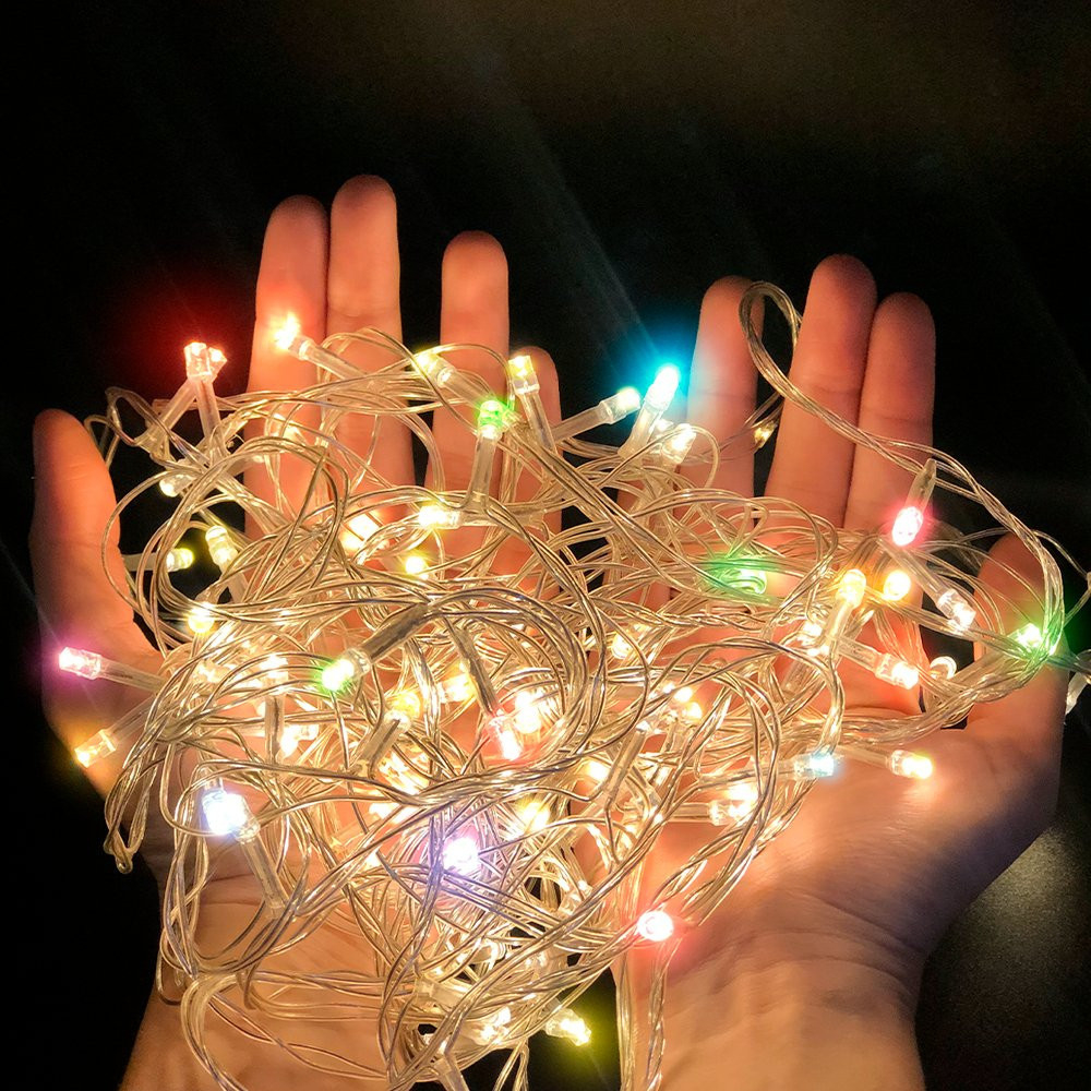 Varal Pisca Pisca 100 LEDs Coloridos de 9 Metros com 8 funções - 127v ...