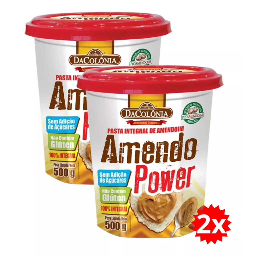 Pasta De Amendoim Integral Amendo Power Dacolônia 500g - 2 Unidades ...