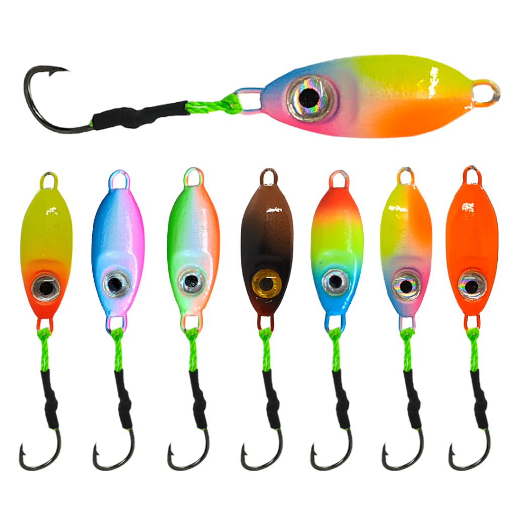 Kit 3 Micro Jig / Jumping Jig com Suporte Hook Isca Artificial Robalo ...