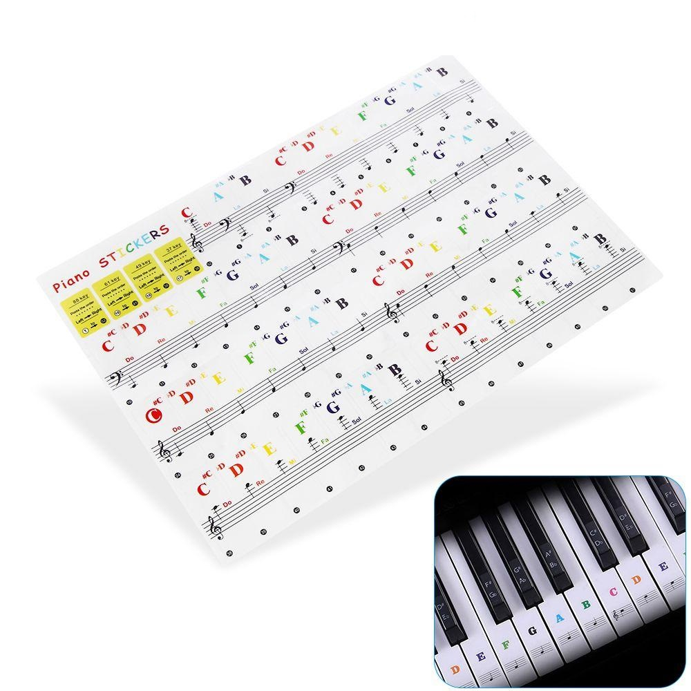 Adesivo De Notas Musicais Teclado Piano Orgão Musical Colorido CCB ...