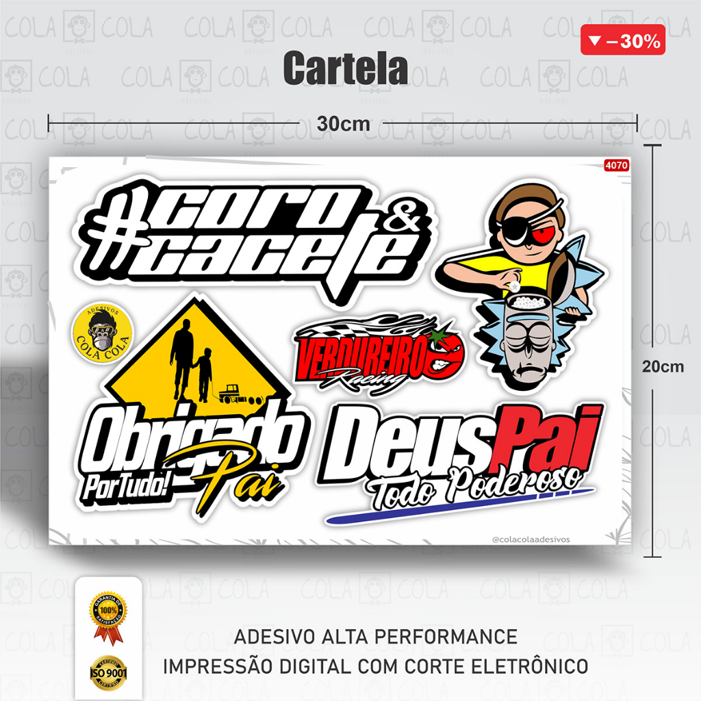 Adesivos para Caminhão Carrro Moto - (9 Cartelas KIT 24 HORAS) adesivo ...