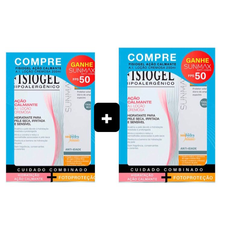 Fisiogel Ai 200ml + Protetor Solar Sunmax Anti-idade Fps 50 60ml 2 KITS | Shopee Brasil
