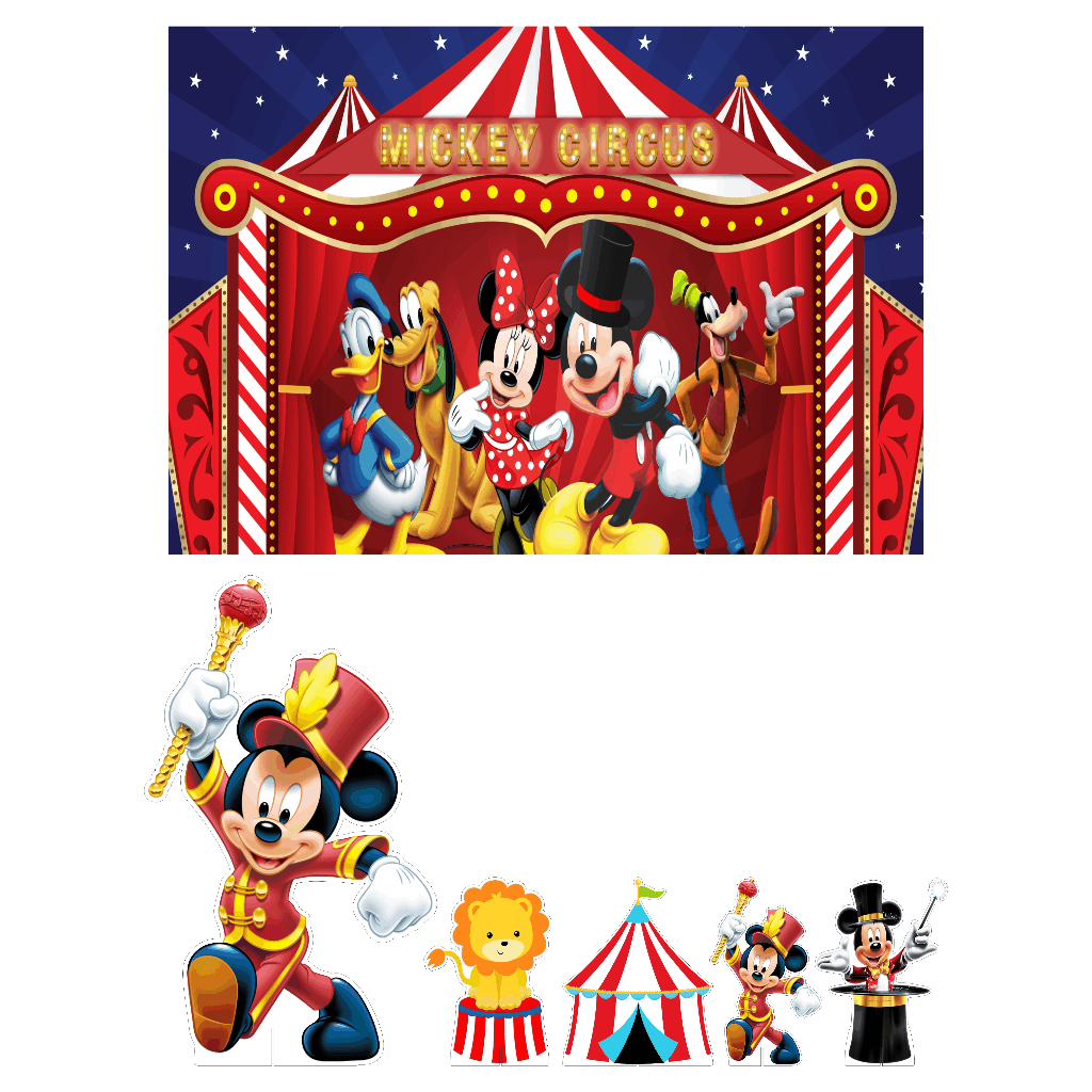 Mini Kit Display + Painel Festa Infantil Mickey Circo | Shopee Brasil