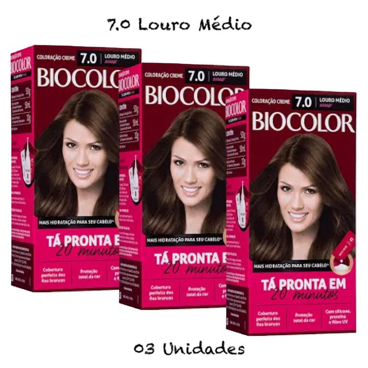 3 Biocolor Tintura de Cabelo Mini Kit 7.0 Louro Arraso | Shopee Brasil