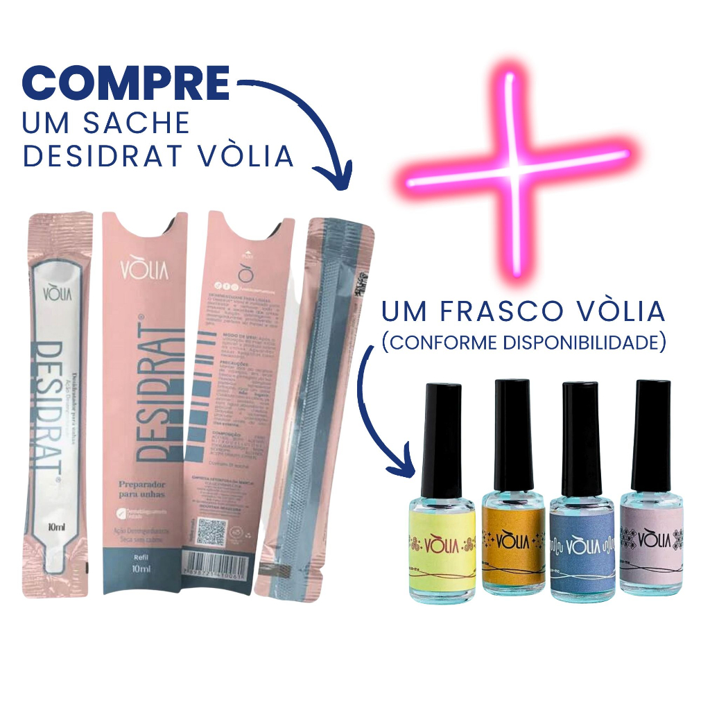 Refil Desidrat Desidratador De Unhas Vólia 10ml + 1 Frasco Vólia ...