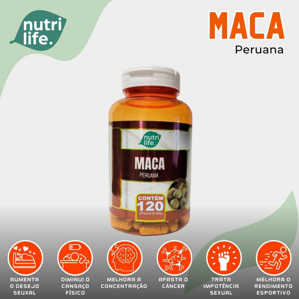 1UN maca peruana - aumento da testosterona e libido 120 capsulas 500 mg ...