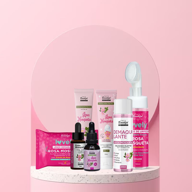 Kit Faciais Rosa Mosqueta Demaquilante Hidratante Facebeautiful ...