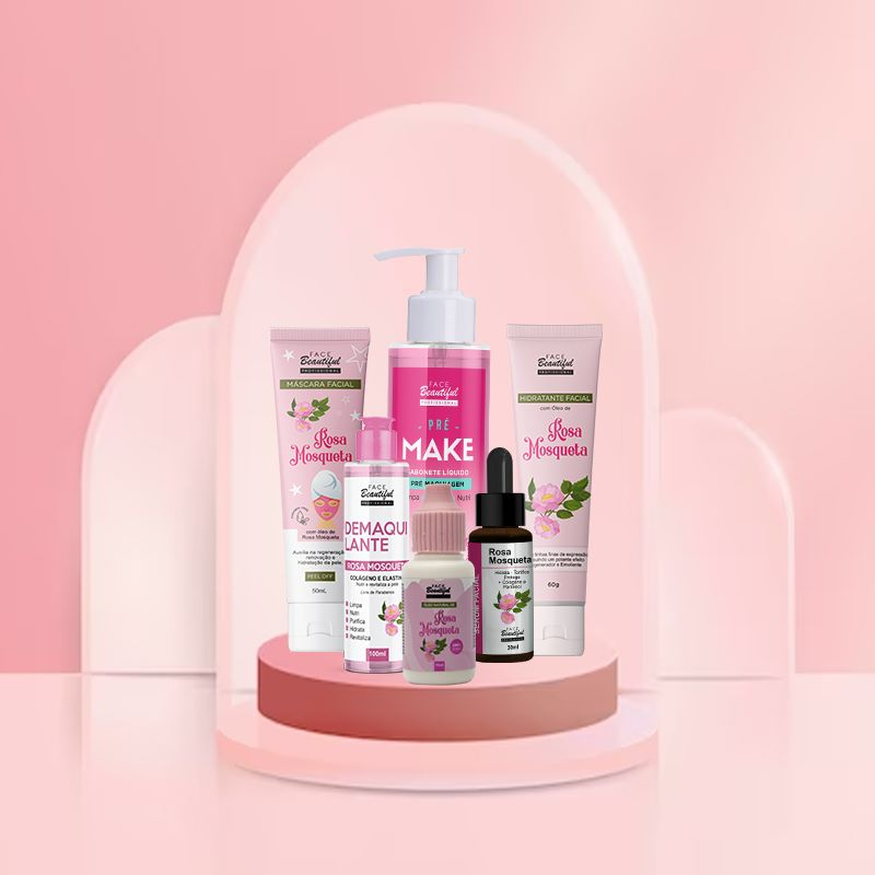 Kit Faciais Rosa Mosqueta Demaquilante Hidratante Facebeautiful ...